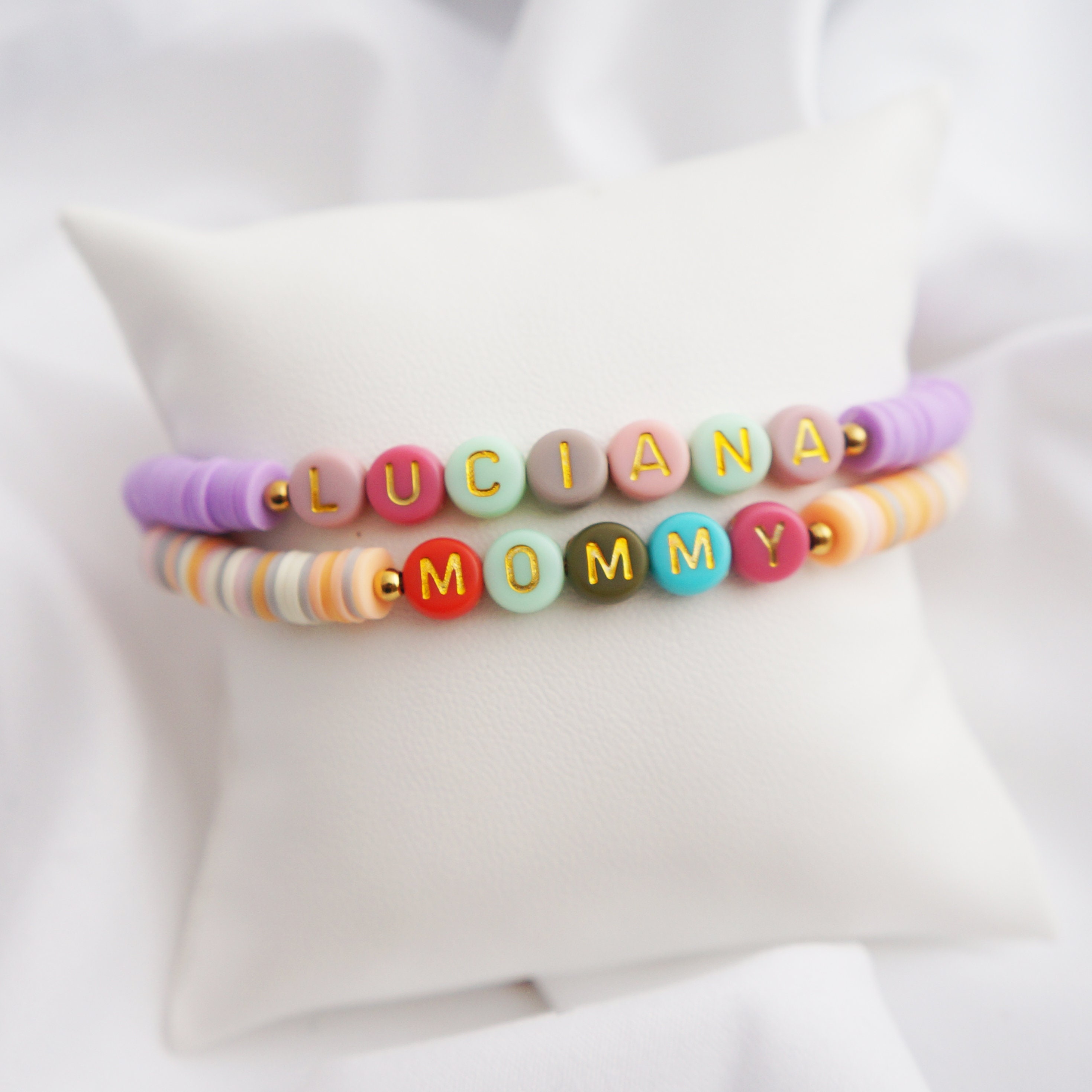 Personalized Heishi Name Bracelet: Colorful Friendship Jewelry - Etsy