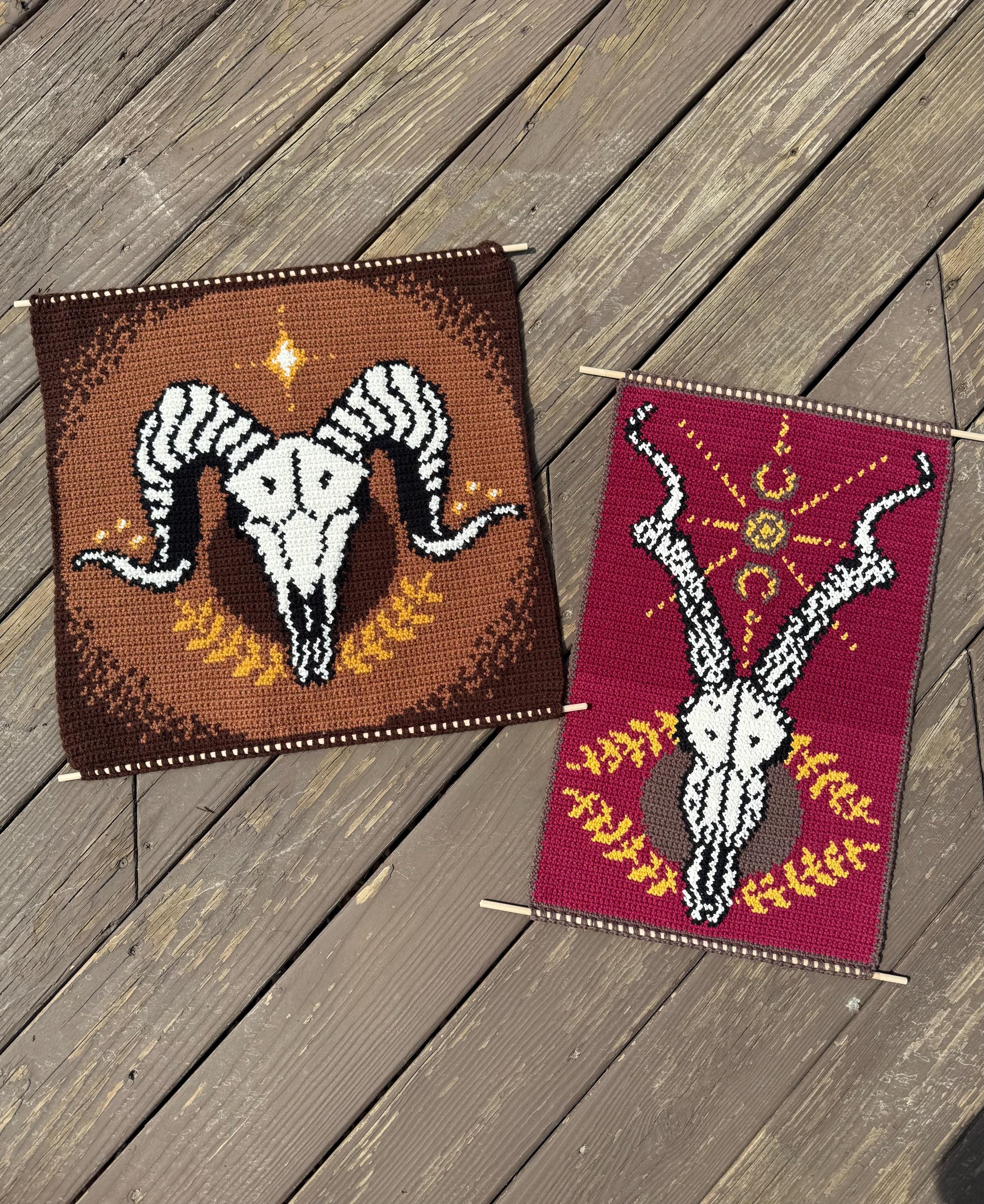BUNDLE Ram and Antelope Skull Celestial Crochet Tapestry PDF Patterns ...