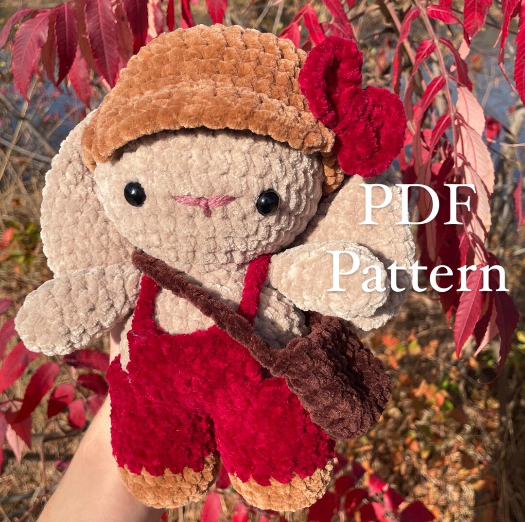 Bunny in Fall Outfit Plushie Crochet Pattern - DIY Handmade Amigurumi ...