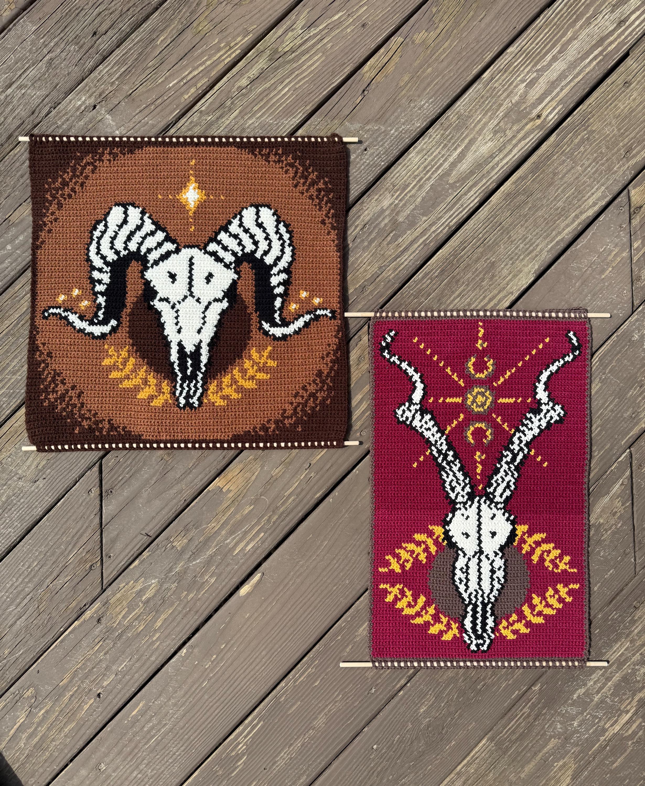 BUNDLE Ram and Antelope Skull Celestial Crochet Tapestry PDF Patterns ...