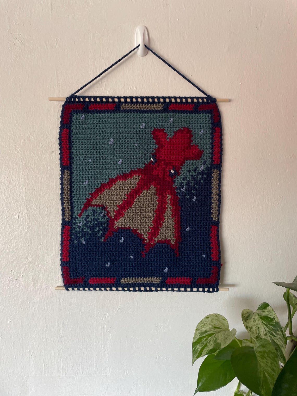 Vampire Squid Tapestry Crochet Pattern / Wall Hanging / Wall Art ...