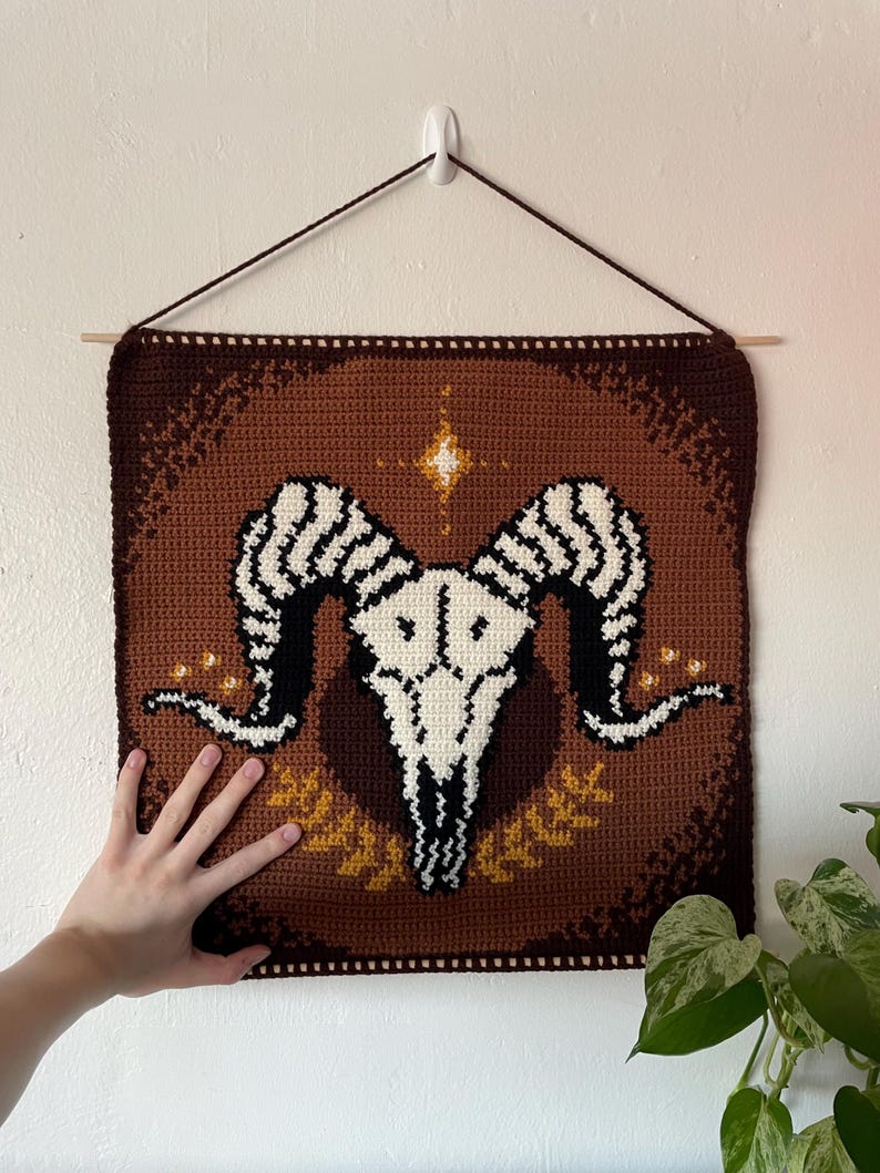 Ram Skull Tapestry Crochet Pattern / Wall Hanging / Wall Art / Decor - Etsy