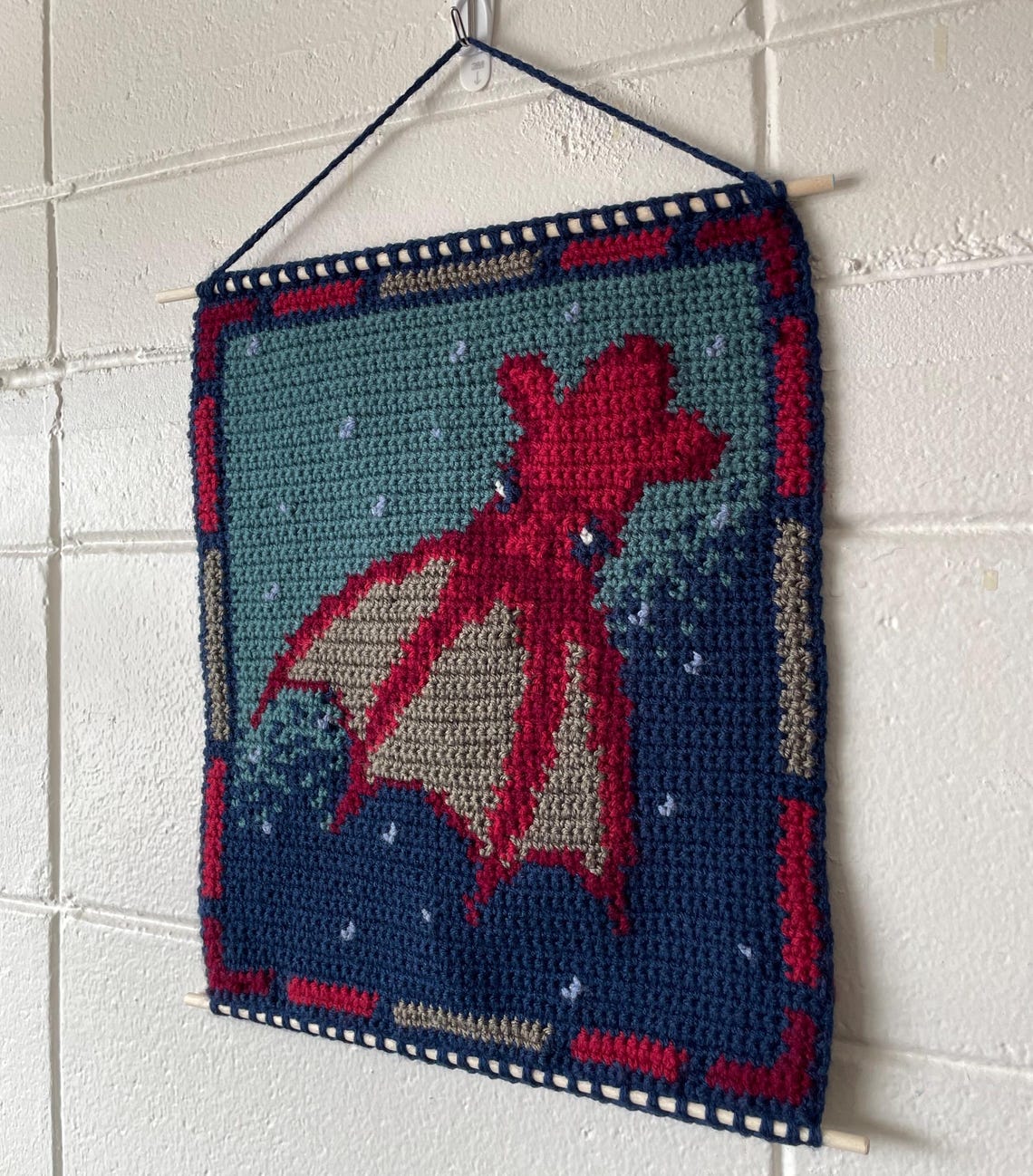 Vampire Squid Tapestry Crochet Pattern / Wall Hanging / Wall Art ...