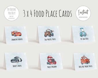 Cars Food Labels - Etsy