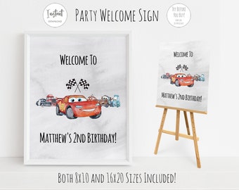 Cars Party Welcome Sign - Etsy