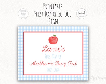 Printable First Day of School Sign, Watercolor School Sign, Editable ...