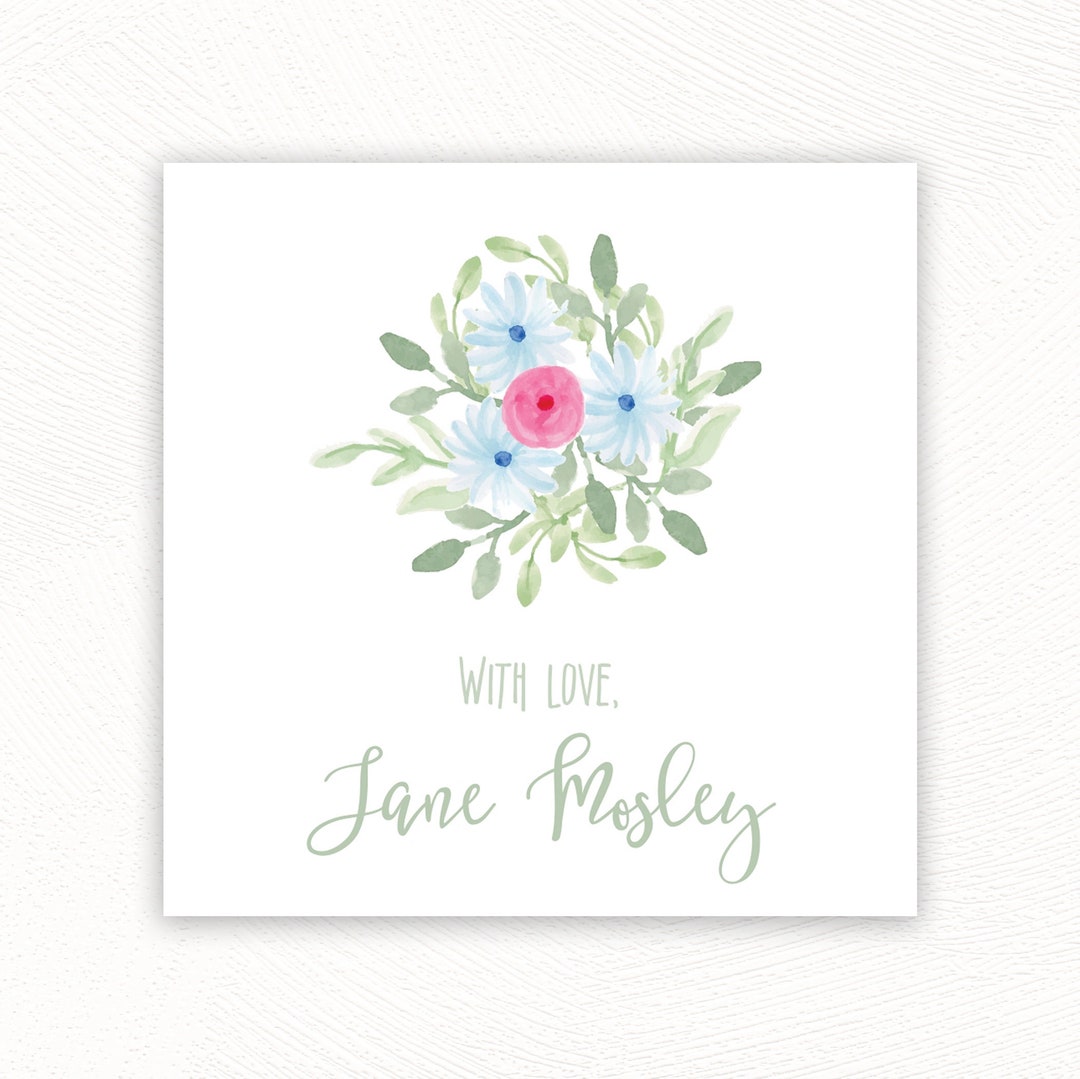 Easter Calling Card | 3x3 Gift Tag | Gift Enclosure Card | Floral Gift ...