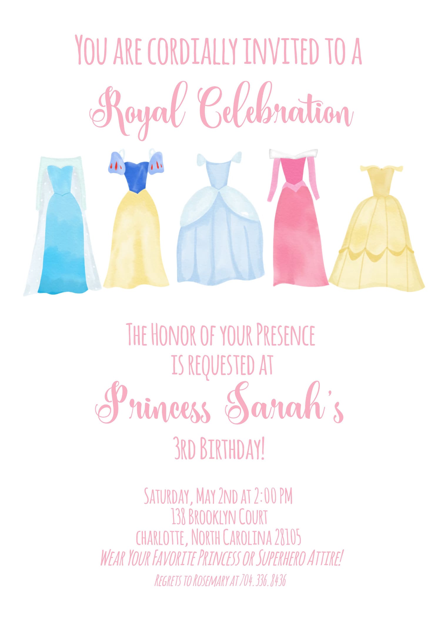Princess Party Invitation | Royal Celebration, Instant Download ...