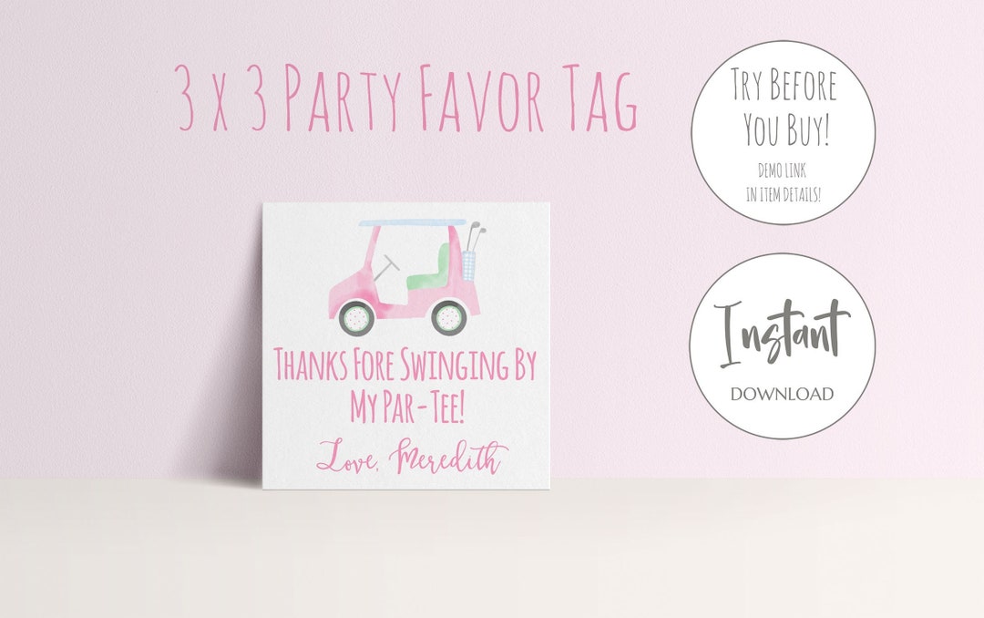 Girl Golf Party Favor Tag | First Birthday Par-tee, Hole in One ...