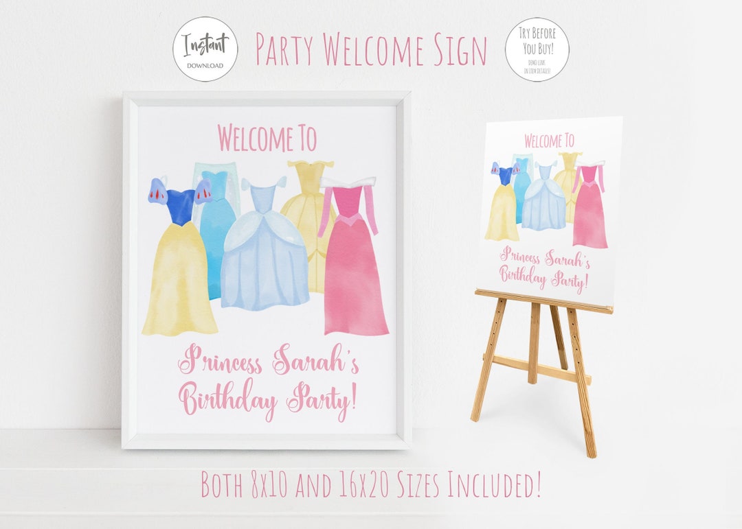 Princess Party Welcome Sign | Royal Celebration, Instant Download ...