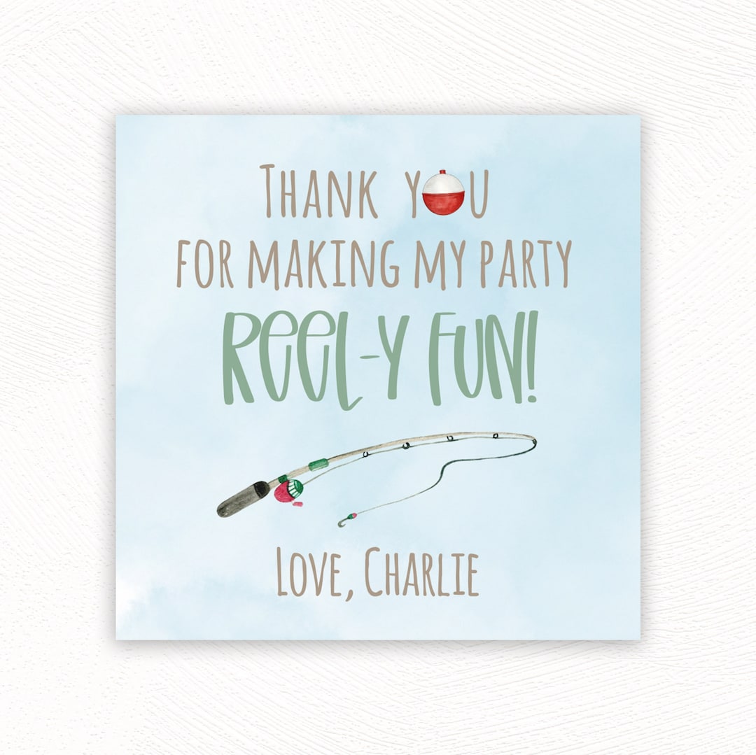Fishing Thank You Tags, Fish Favor Tags, Reel Fun Birthday, Ofishally ...