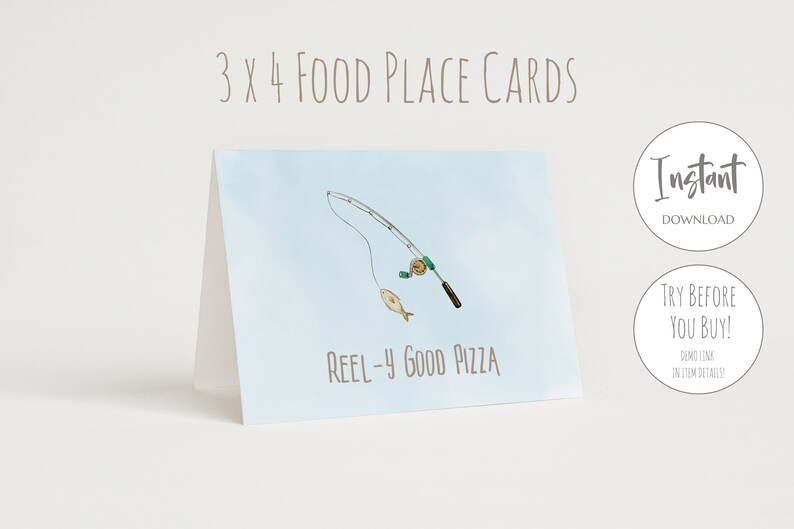 Fish Party Food Cards, Fishing Food Labels, Ofishally One, Ofishally ...