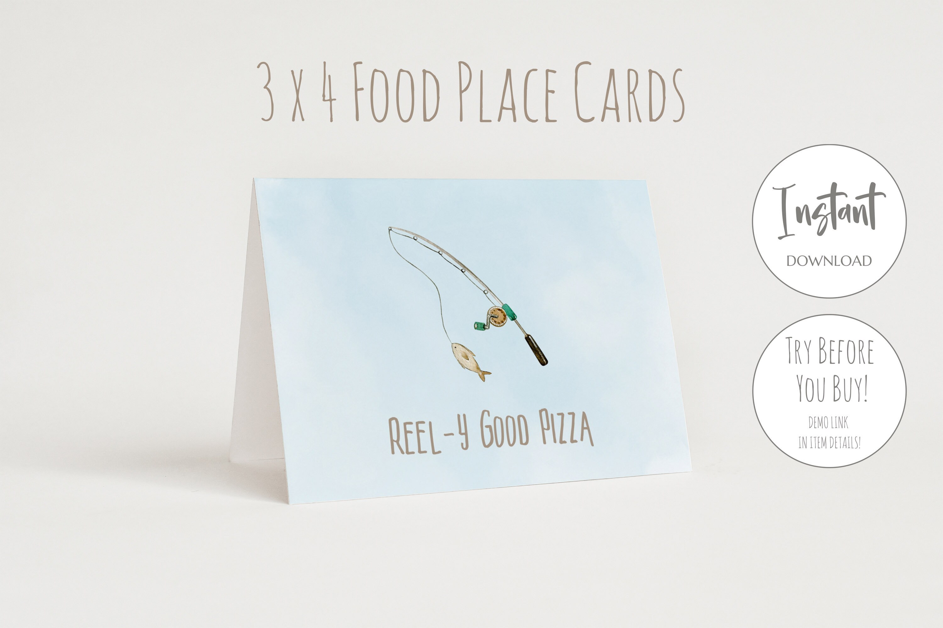Fish Party Food Cards, Fishing Food Labels, Ofishally One, Ofishally ...