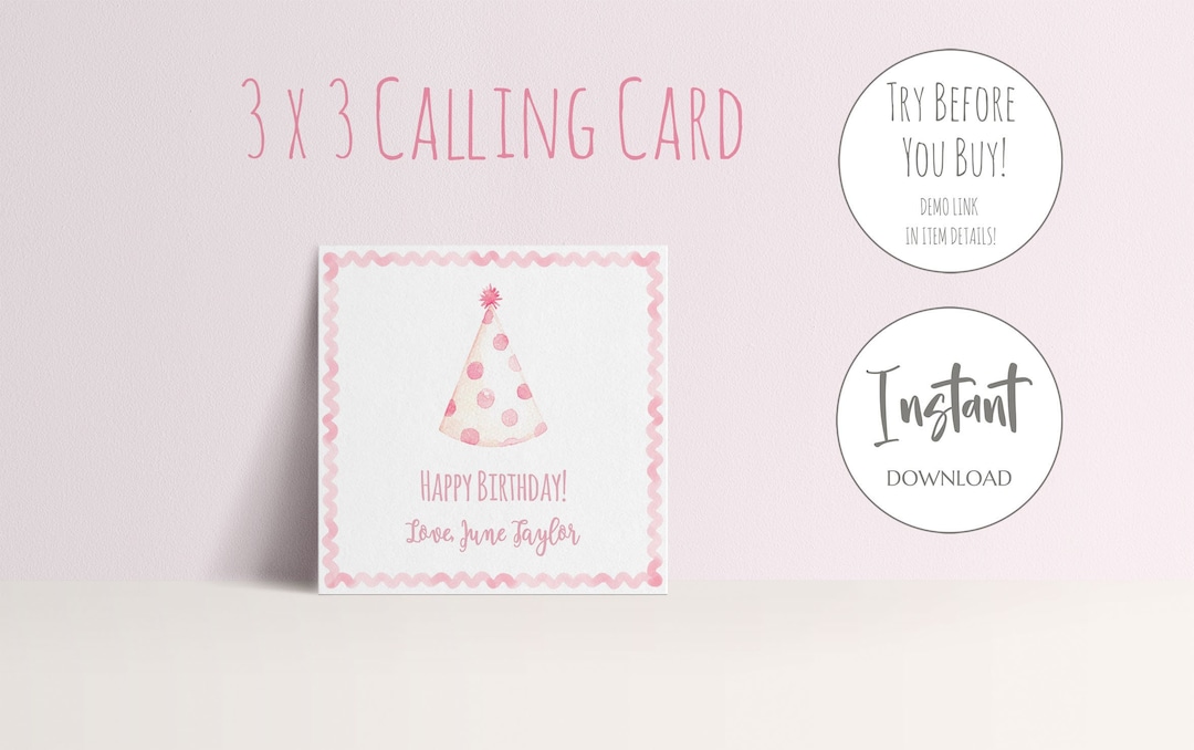 Editable Gift Tag | 3x3 Kids Gift Tag, Happy Birthday Tag, Printable ...