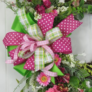 Spring Wreath, Bright Wreath for Spring and Summer, Bright Pink, Rose ...