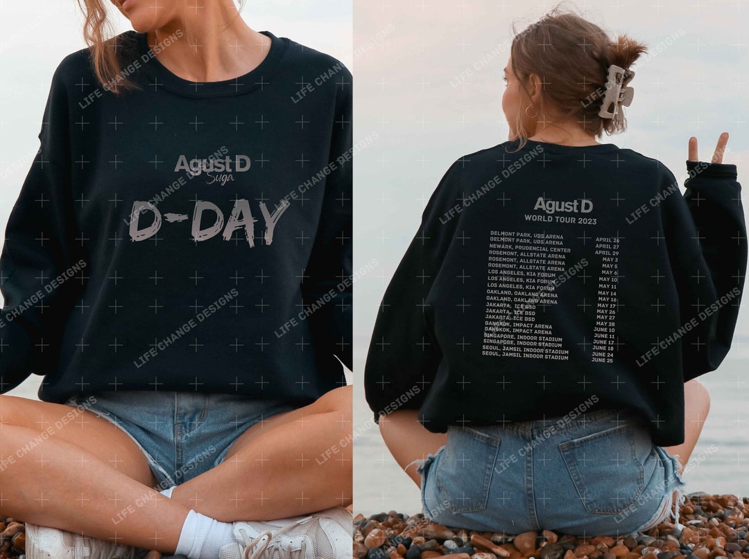 Agust D D-day Word Tour 2023 T-shirt, BTS Suga Concert City List ...
