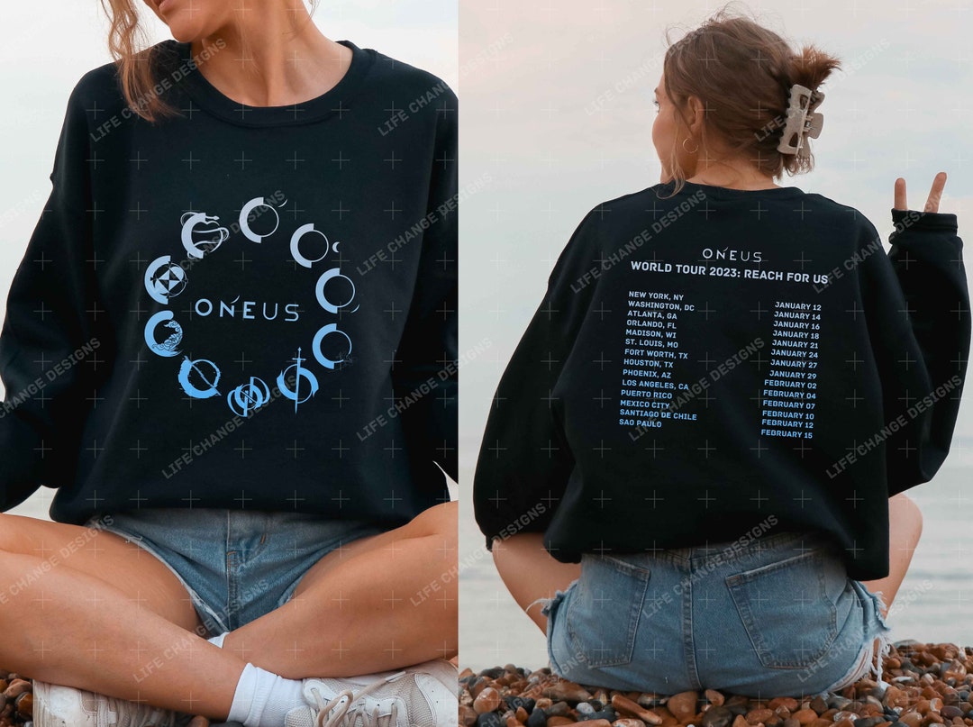 Oneus Reach for Us World Tour T-shirt 2023, Concert City List, Raise Us ...