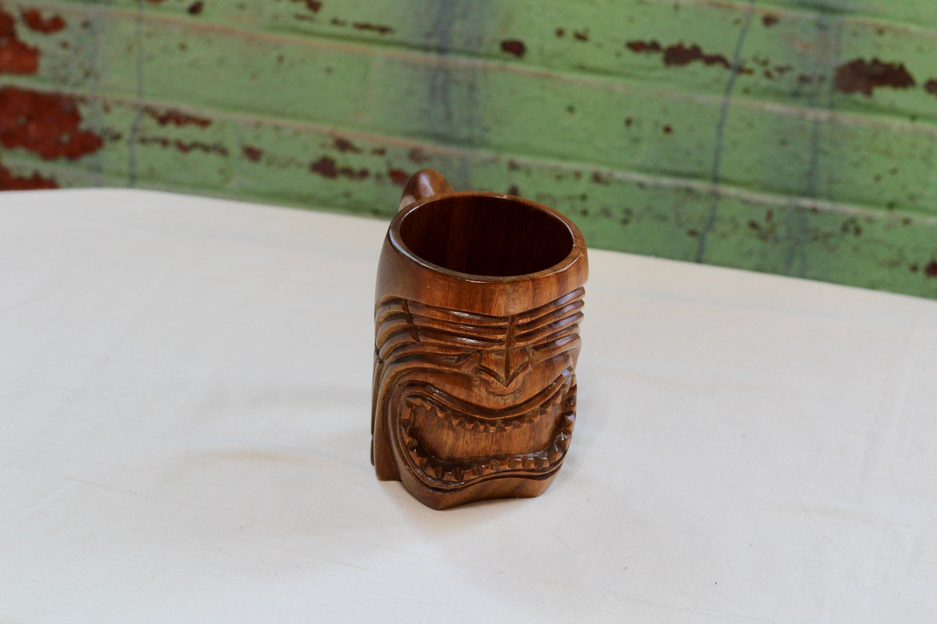 Mid Century Polynesian Style Wooden Tiki Mug - Etsy