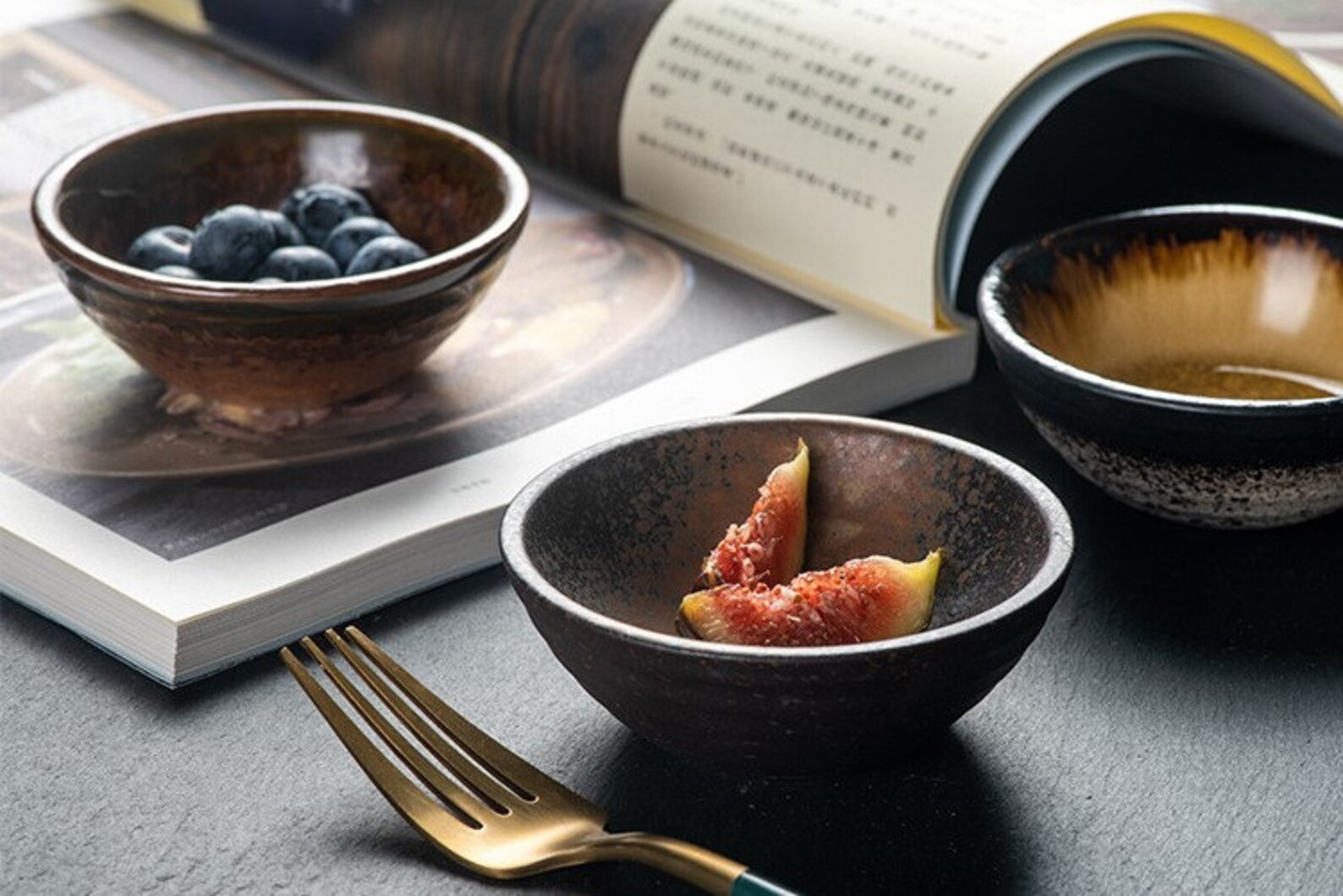 Contemporary Japanese Style Round Porcelain Taste Dish Asian - Etsy