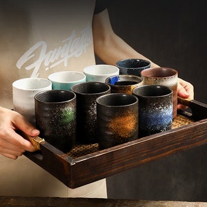 Retro Handleless Porcelain Coffee Cup Japanese Style No Handle Tea Cup ...