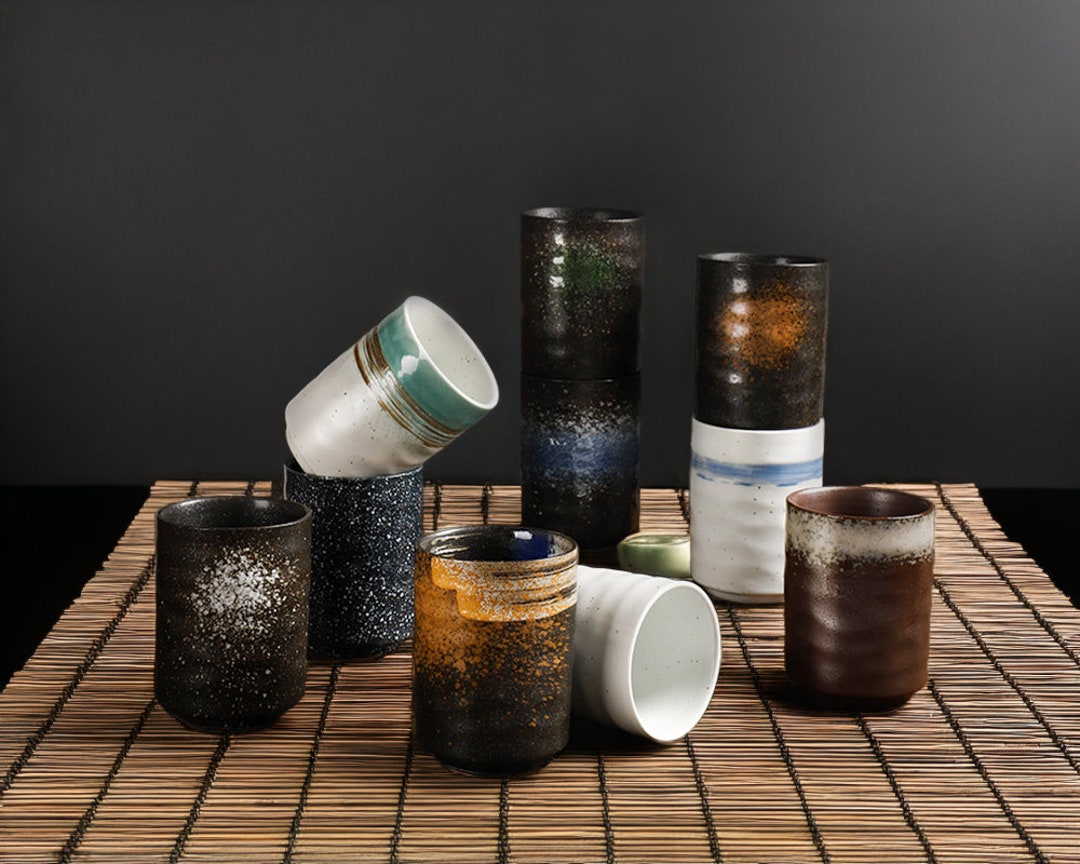 Retro Handleless Porcelain Coffee Cup | Japanese Style No Handle Tea ...