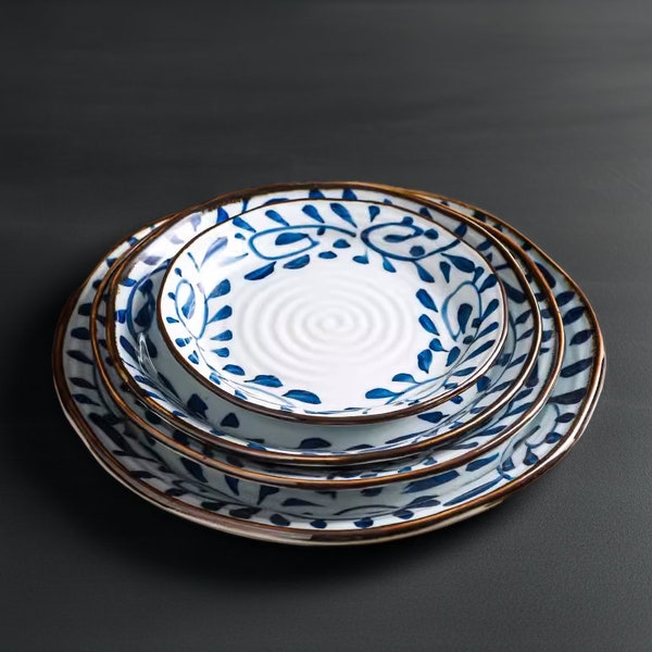 Blue and White Porcelain Dinnerware Sets - Etsy