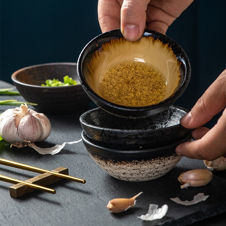 Contemporary Japanese Style Round Porcelain Taste Dish Asian - Etsy