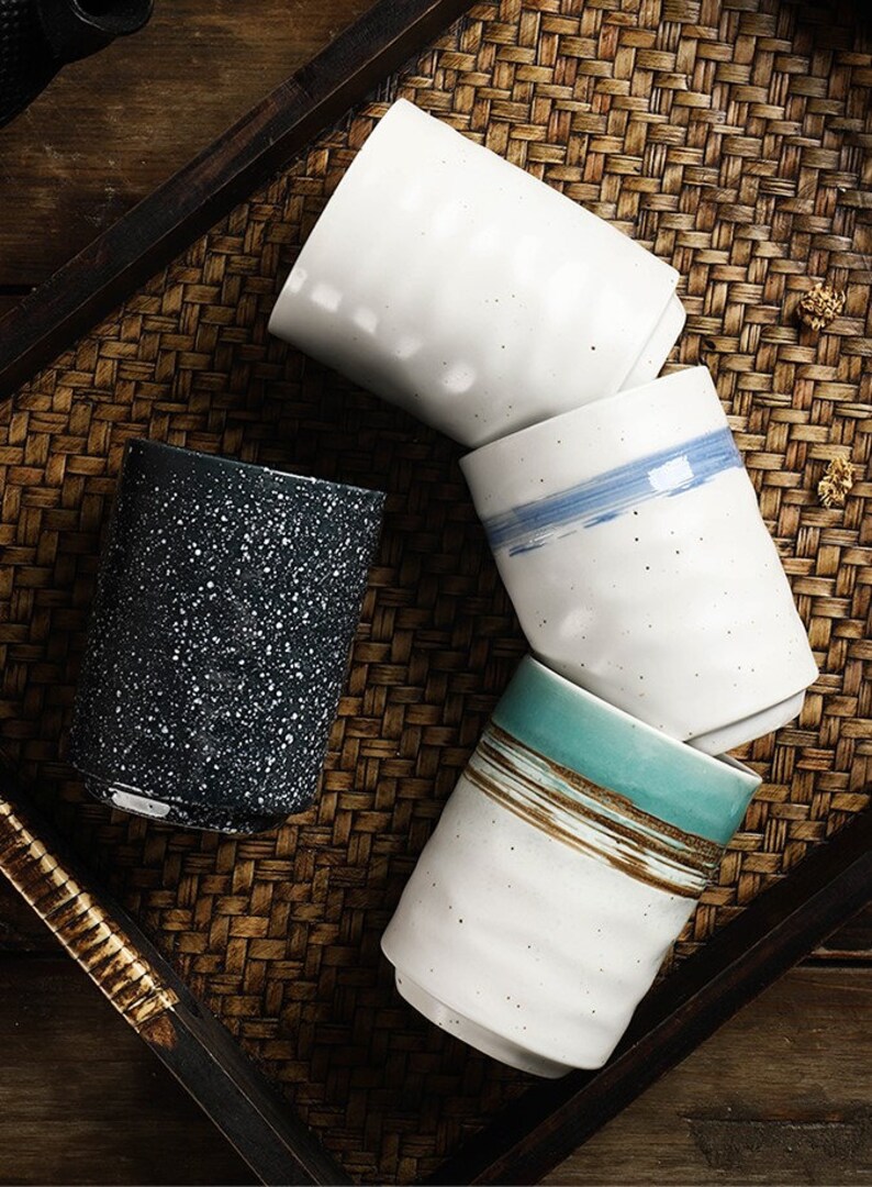 Retro Handleless Porcelain Coffee Cup Japanese Style No - Etsy