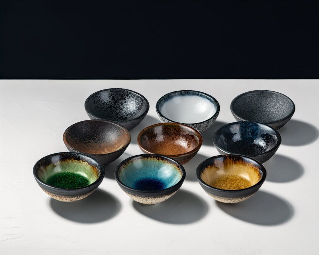 Contemporary Japanese Style Round Porcelain Taste Dish | Asian Dip ...