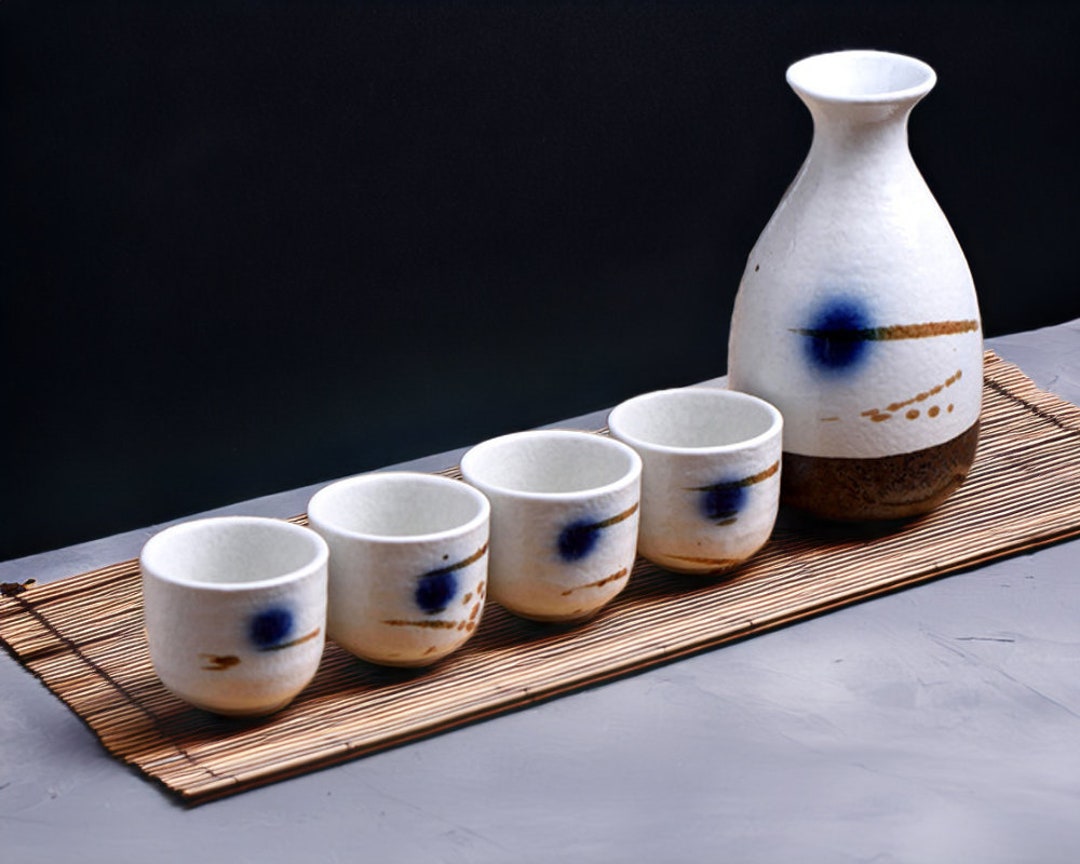 Contemporary Ceramic Sake Set | Aesthetic Sake Carafe and Cups ...