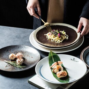 Contemporary Porcelain Asian Dinner Plates Round Ceramic Dishes for ...