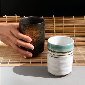 Retro Handleless Porcelain Coffee Cup | Japanese Style No Handle Tea ...