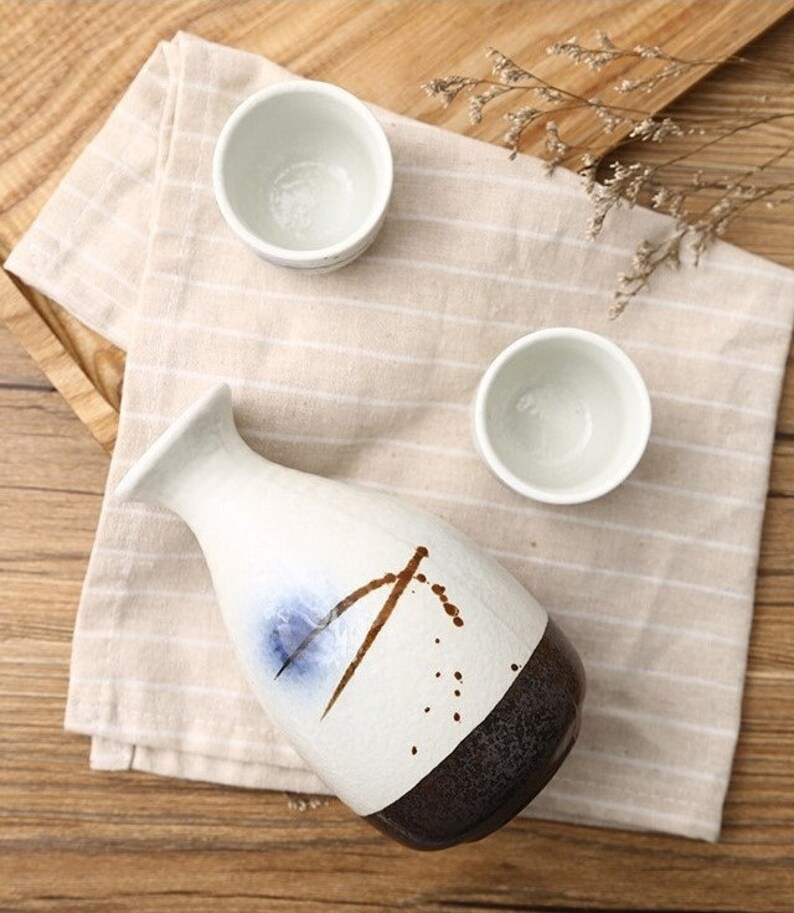 Contemporary Ceramic Sake Set Aesthetic Sake Carafe and Cups - Etsy