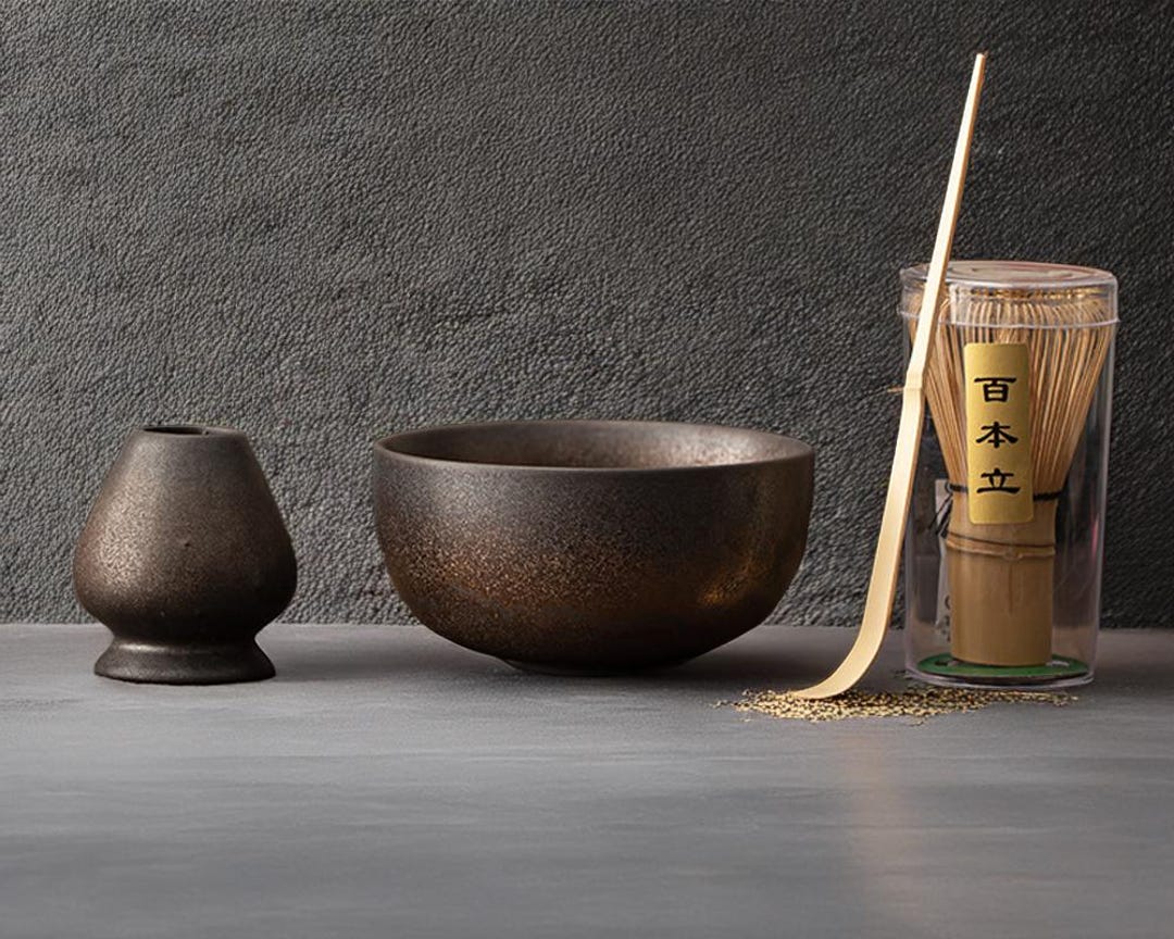 Ceramic Japanese-style Matcha Kit | Rustic Elegant Matcha Tea Set With ...