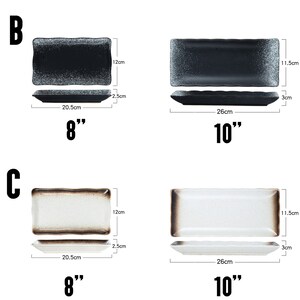 Japanese Style Rectangular Blue, White, Black Platters | Asian ...