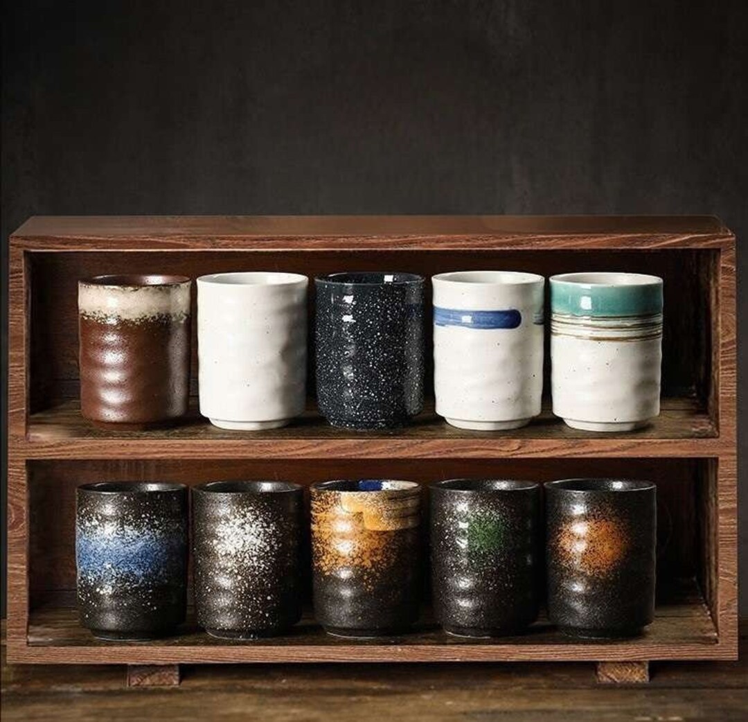 Retro Handleless Porcelain Coffee Cup Japanese Style No Handle Tea Cup ...