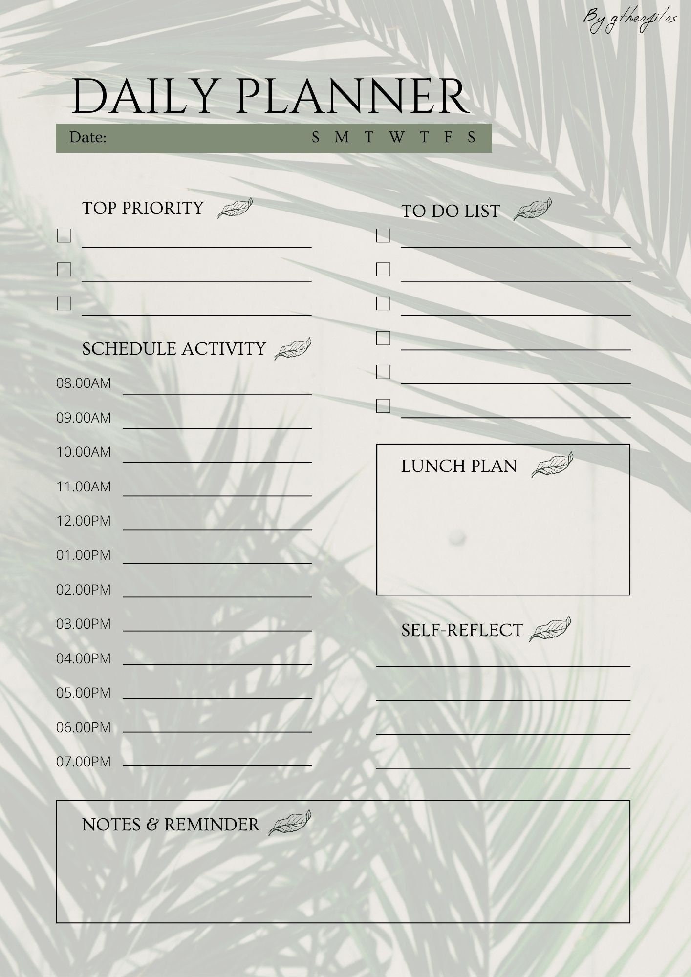 Daily to Do List Printable, Instant Download, Minimal Prodactivity ...
