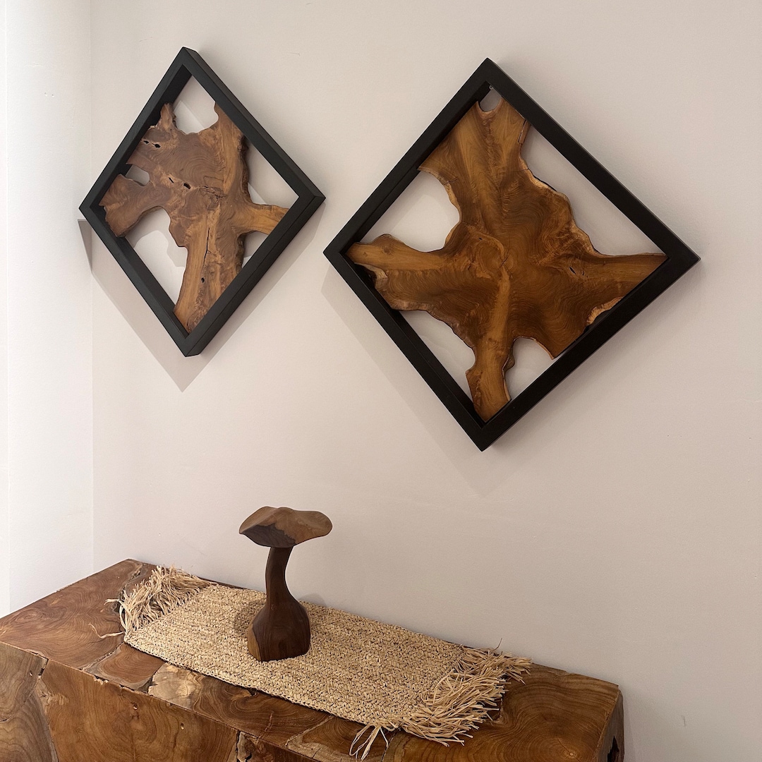 Live Edge Wood Slab Frame, Raw Wood Decor, Wooden Wall Decor, Wood Slab ...