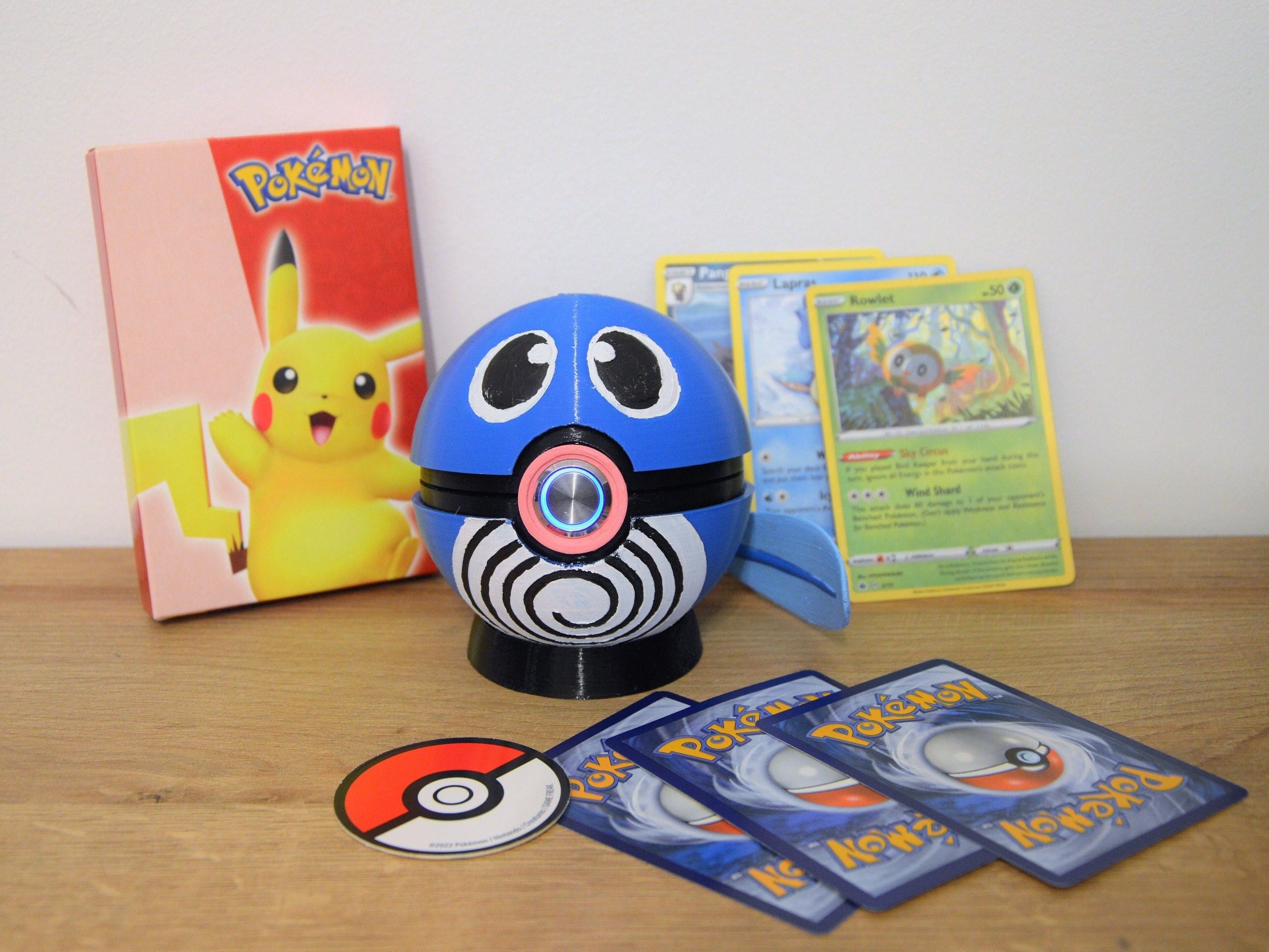 Unique Poliwag Pokeball With LED Button - Etsy