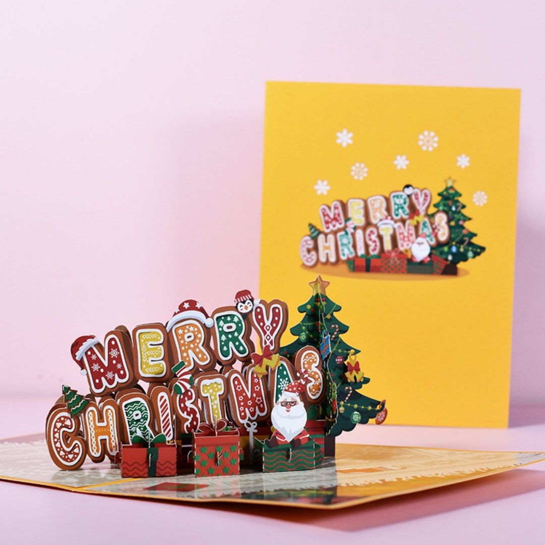 MERRY CHRISTMAS 3D Pop up Celebration Card - Etsy