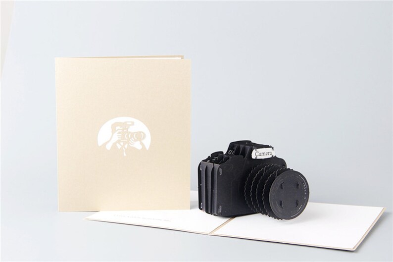 Camera 3D Pop up Greeting Card, Photographer - Etsy