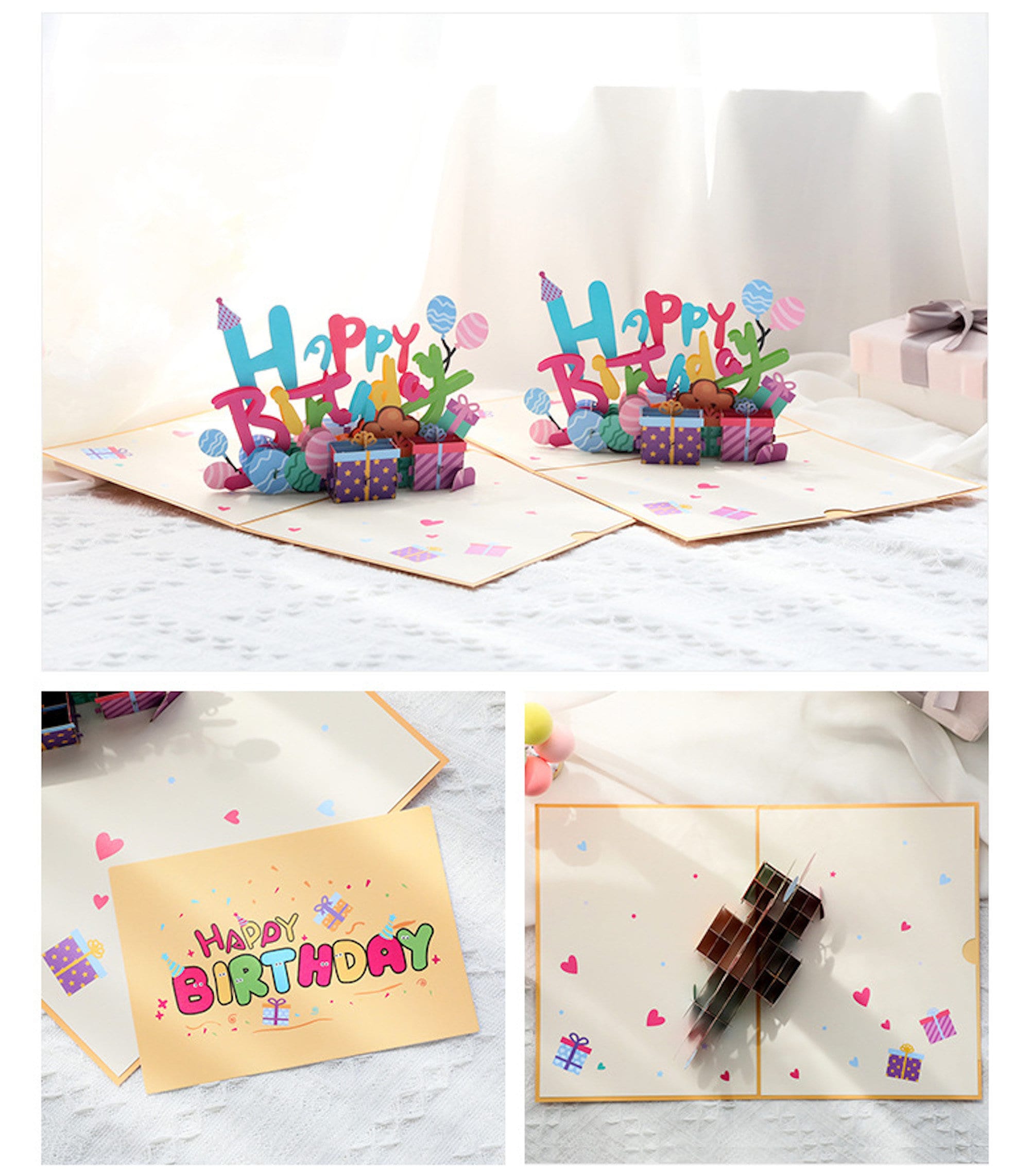 HAPPY BIRTHDAY 3D Pop up Celebration Card, Gift Boxes, Best Wishes - Etsy