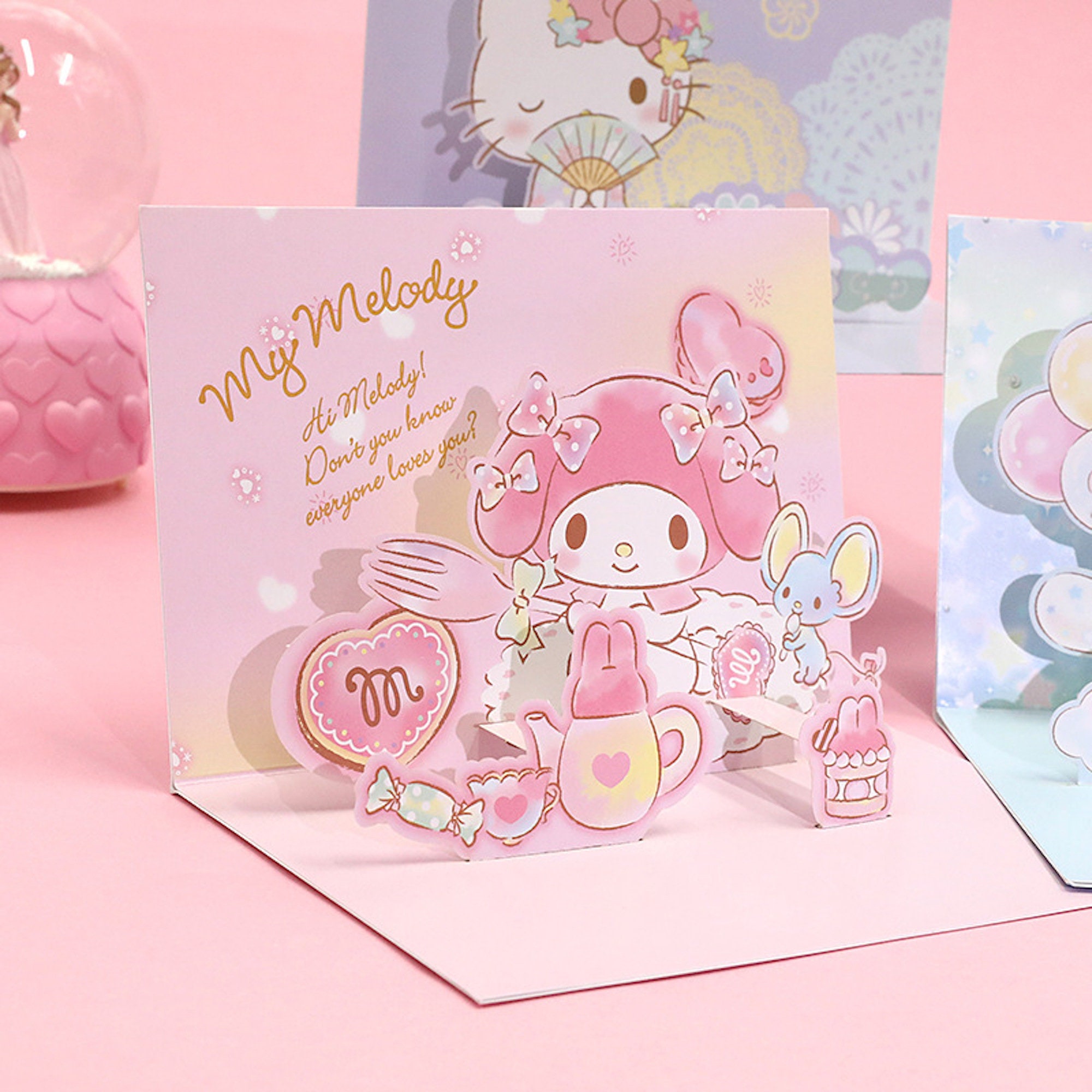 Cinnamoroll My Melody Rabbit Hello Kitty 3D Pop up Greeting Card - Etsy