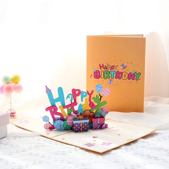HAPPY BIRTHDAY 3D Pop up Celebration Card Gift Boxes Best - Etsy