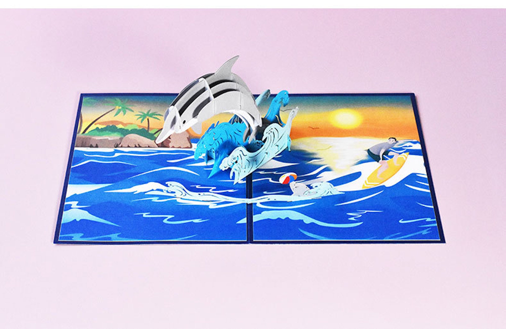 Dolphin Jumping 3D Pop up Card Best Wishes - Etsy