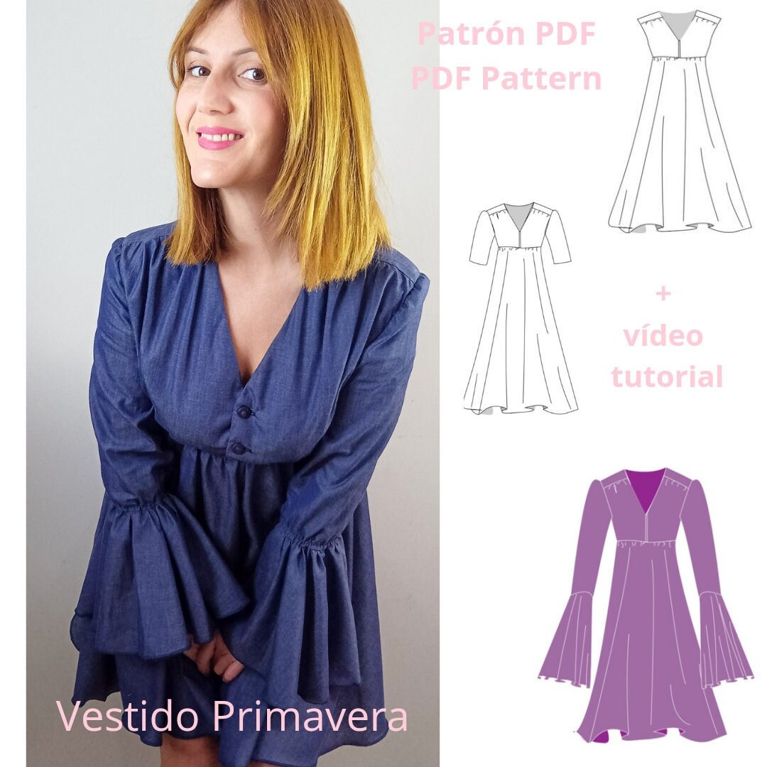 Spring Dress Pattern, Spring Dress Pattern, Cape Dress Digital Pattern ...