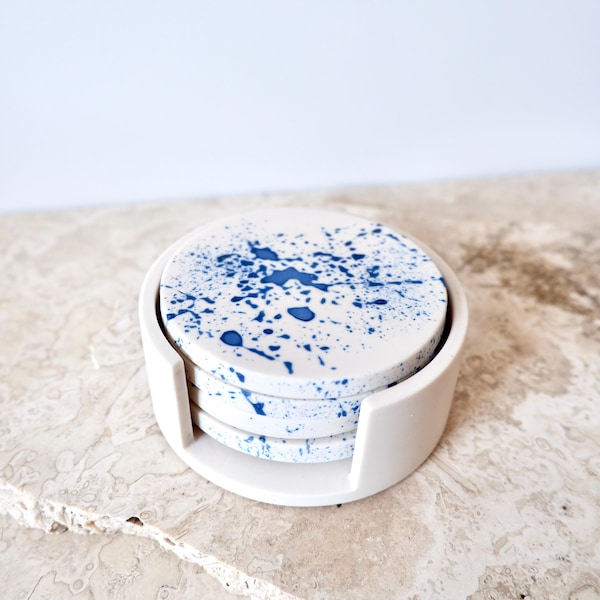 Blue Coaster Set - Etsy