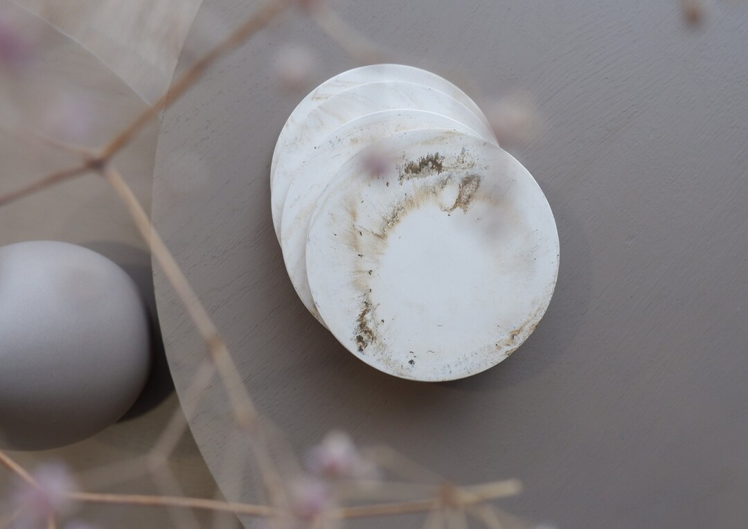 Jesmonite Marble Coasters: Elegant and Durable Set for Stylish Home ...