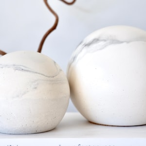 Elegant Marble Effect Plaster Sphere Set - Modern Sculptural Orb Decor ...