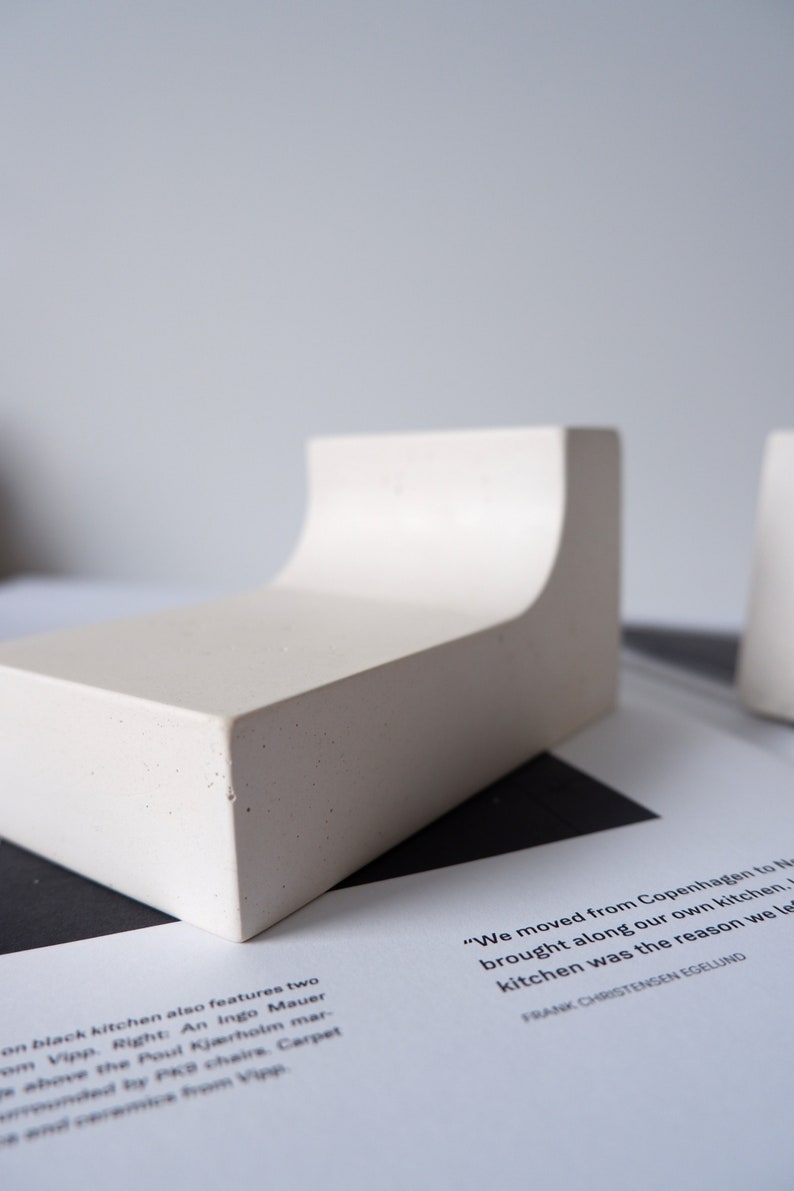 White Heavy Bookends for Your Shelf Decor, Modern Minimalist Industrial ...